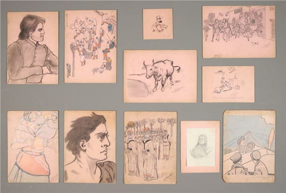 French School, 20th Century | 5 drawings (1914) | MutualArt
