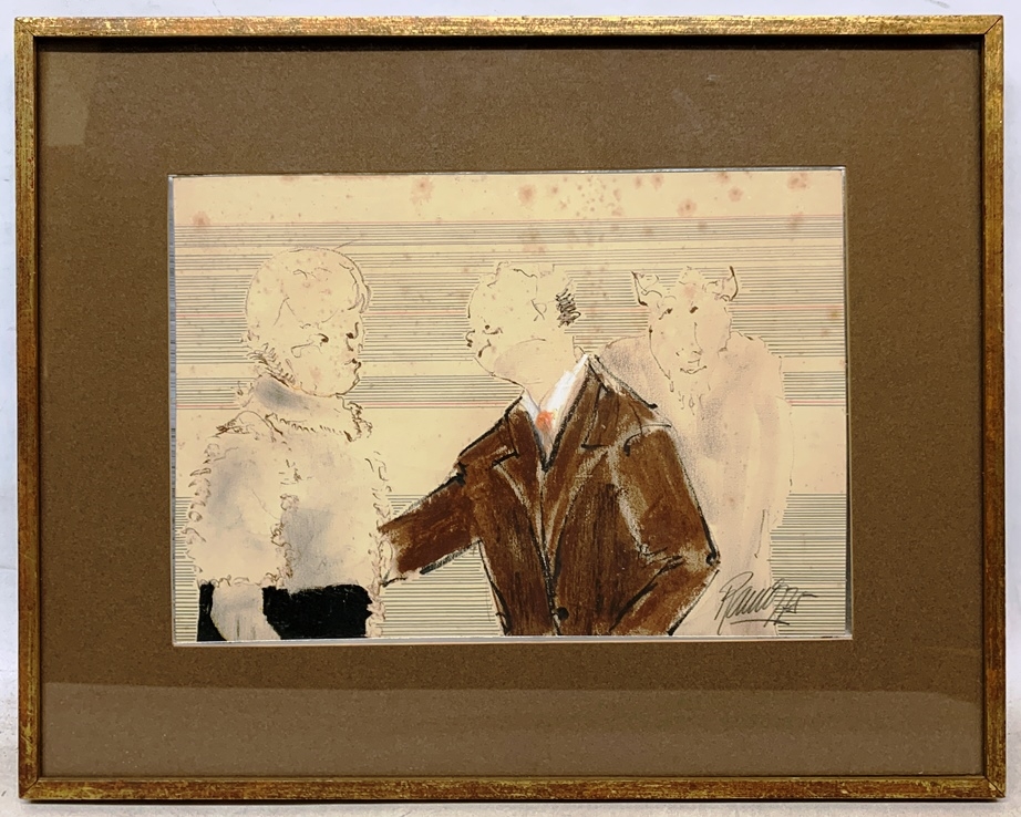 Nelson Ramos | Nelson Ramos Tres figuras Lapiz color sobre papel ...