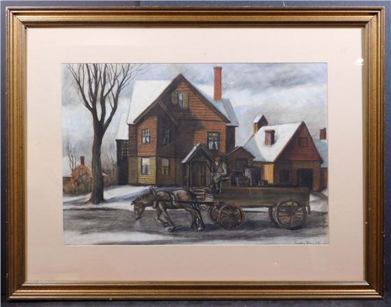 Dudley Thorris | American Regionalist Horse and Cart Scene (1954 ...