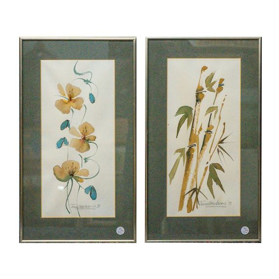 Tim Morris | still life of flowers and bamboo | MutualArt