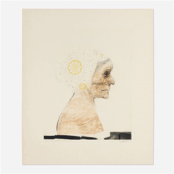 Mauricio Lasansky | Old Lady in Bonnet (1969) | MutualArt