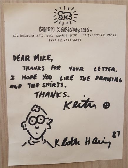 Keith Haring | Keith Haring Letter (1987) | MutualArt