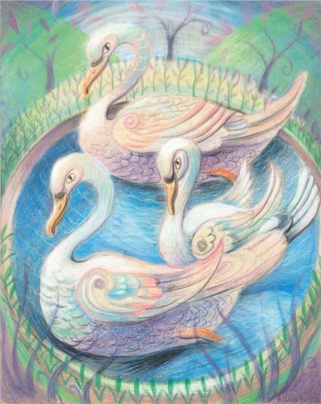 A. Lois White | Three Swans | MutualArt