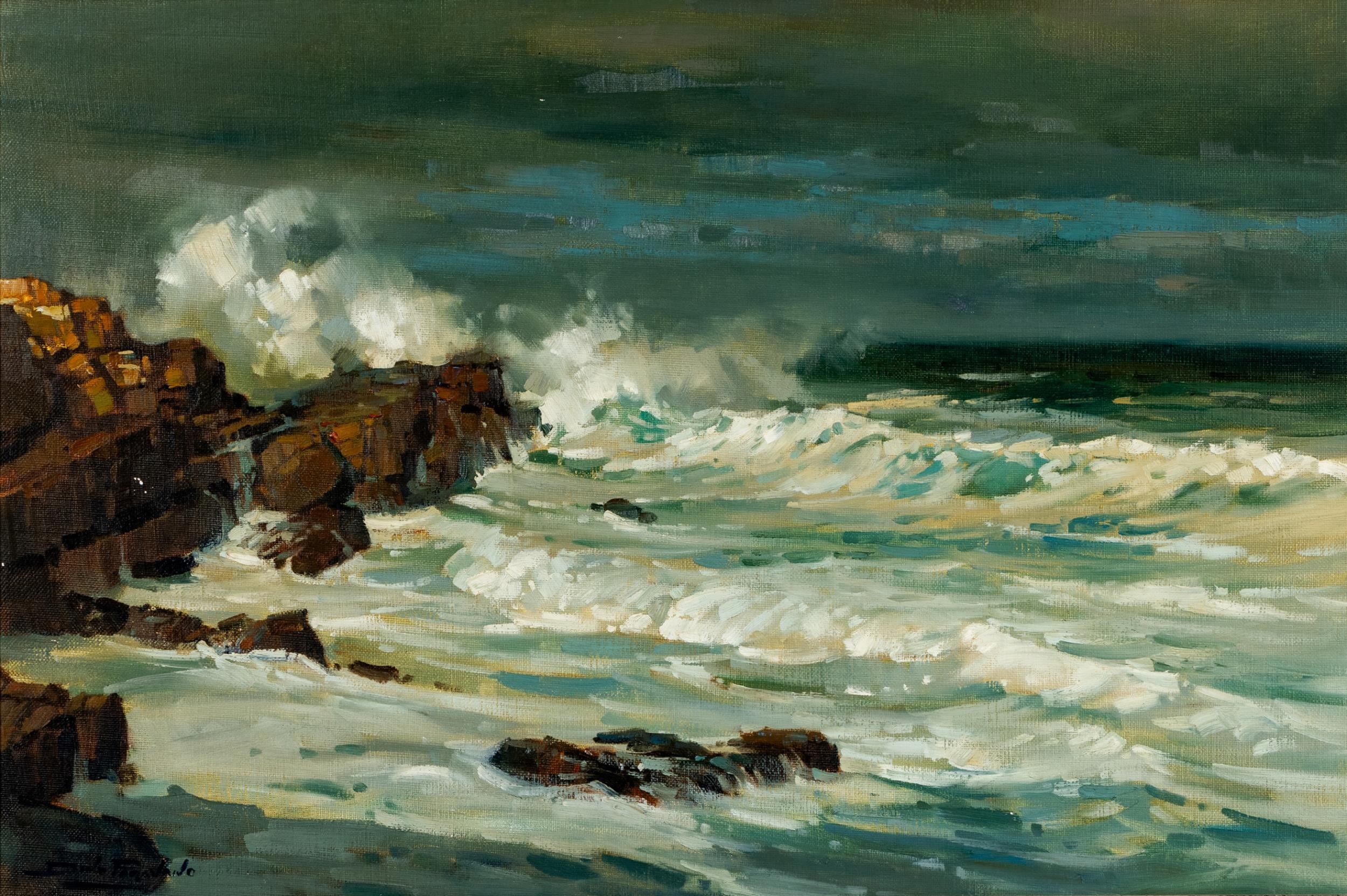 Dino Paravano | WAVES CRASHING ON THE ROCK | MutualArt