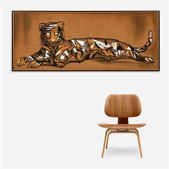Carlo of Hollywood | Carlo of Hollywood Mid-Century Oil of a Tiger ...