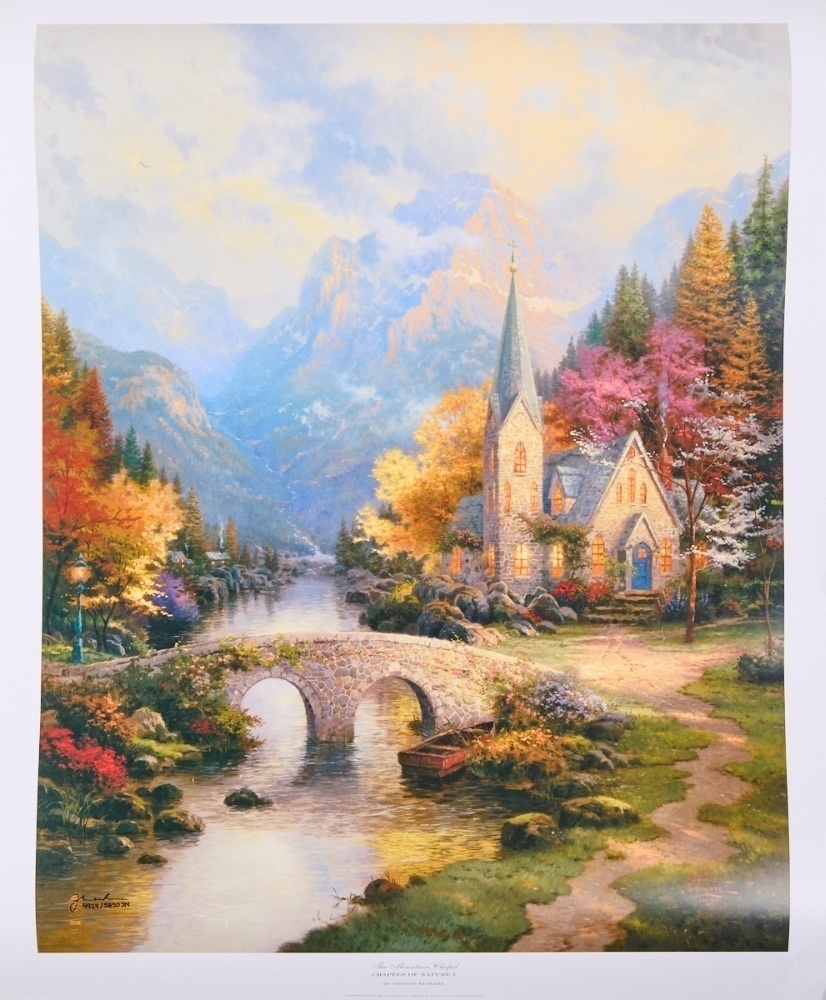 Thomas Kinkade | AFTER THOMAS KINKADE The Mountain Chapel | MutualArt