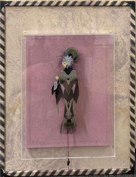 Dee Segula | Signed Collage In Lucite Case Framed, The Harpy (89 ...