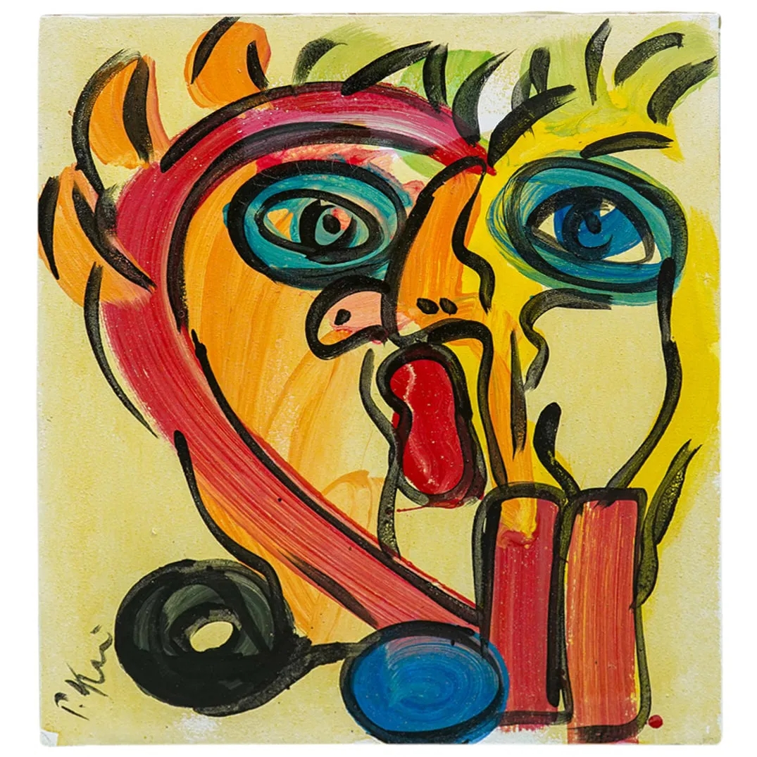 Peter Robert Keil | A portrait of a cubist human figure against a ...