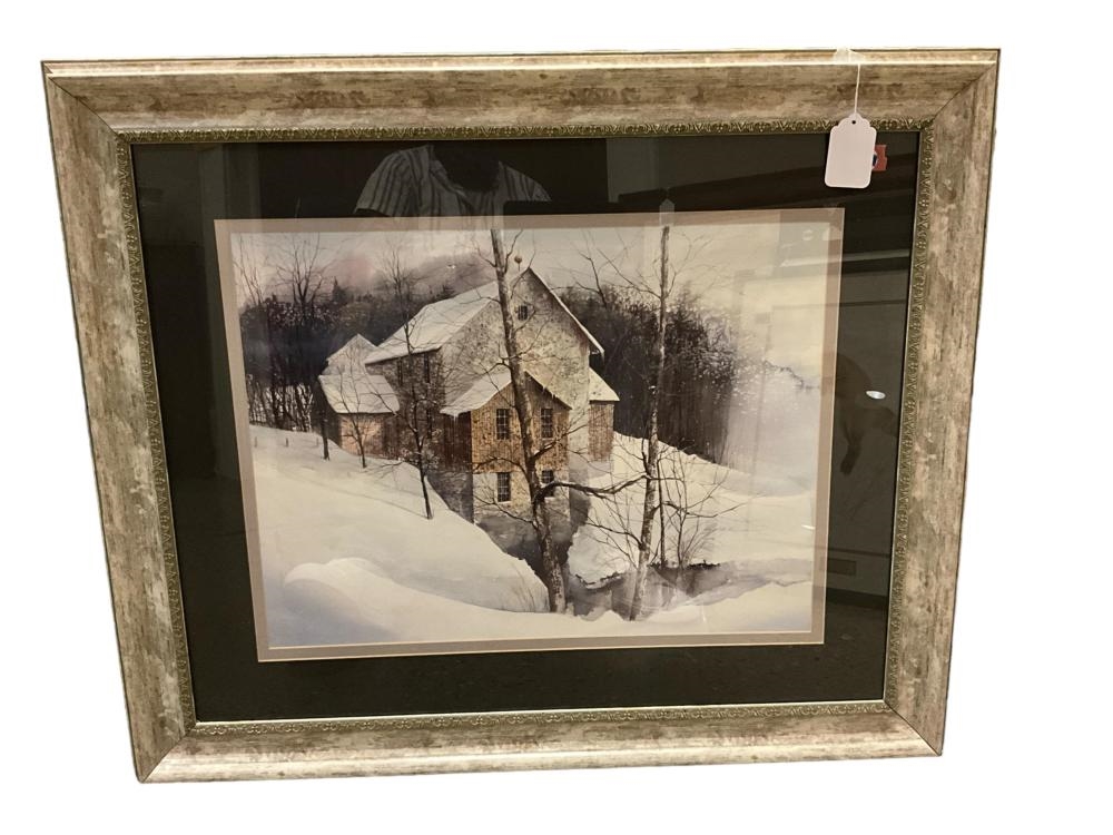Ric Berger | Rick Berger Winter Mill Snow Scene Wall Decor 31 x 36 3/4 ...