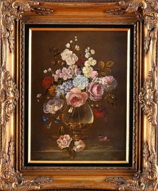 Maria Grey | Bouquet dans un vase en verre | MutualArt