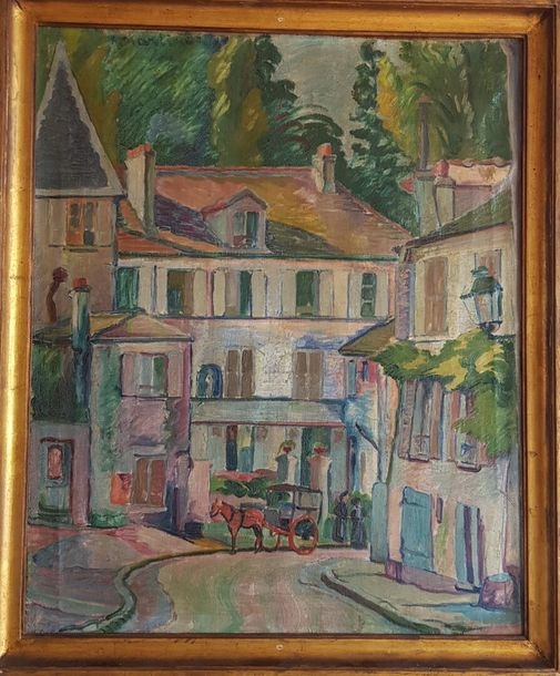 Raoul Martinez | Raoul MARTINEZ (1876 - 1974) Village view and cart Oil ...