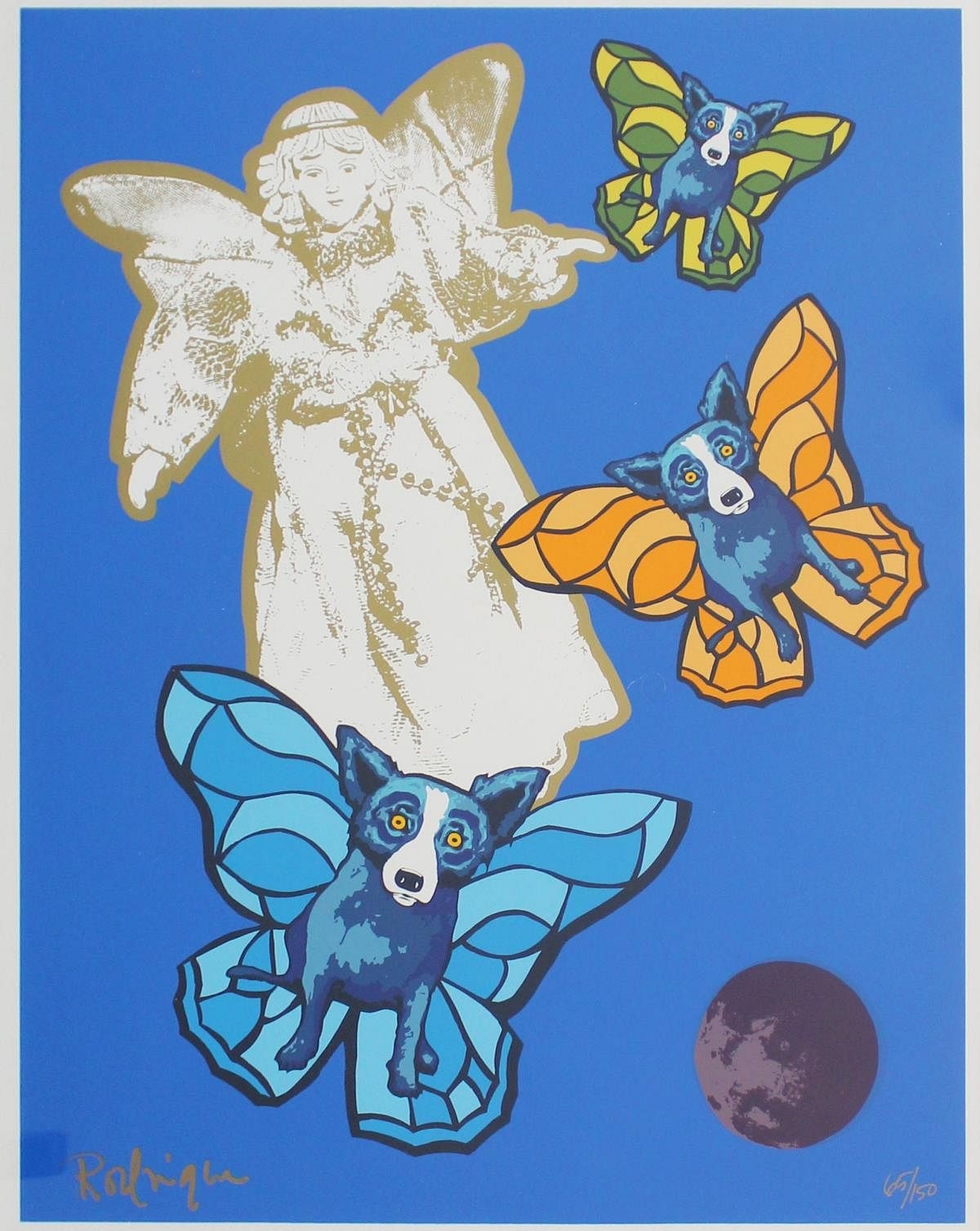 George Rodrigue | Blue Dog; Red Suit | MutualArt