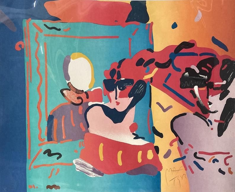 Peter Max | Peter Max - Lady with Degas (1983) | MutualArt