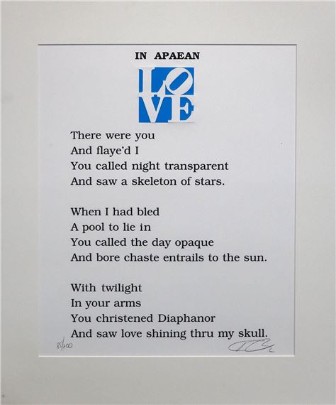 Robert Indiana | Robert Indiana - Love Poem In Apaean (1996) | MutualArt