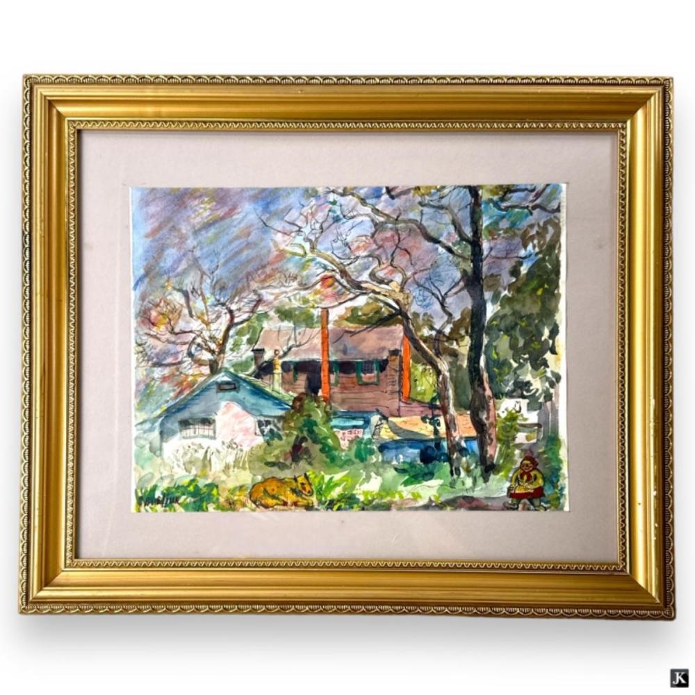 David Burliuk | THE ARTIST AT HIS EASEL (1965) | MutualArt