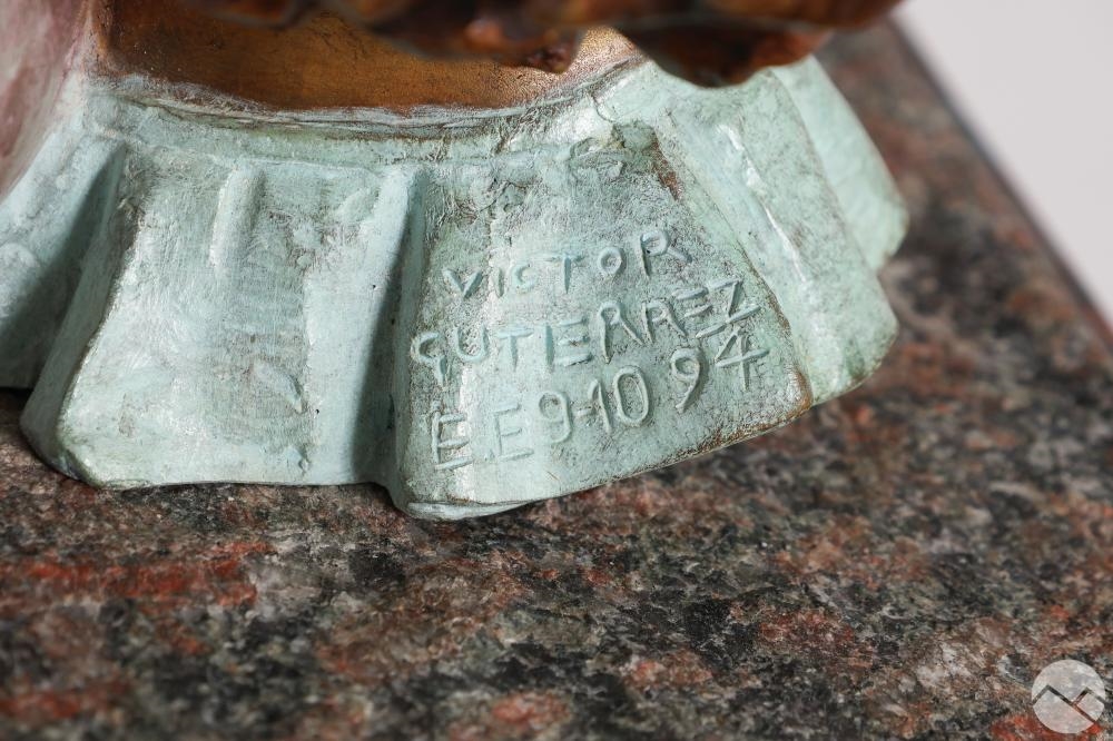 Victor Gutierrez | Victor Gutierrez b.1950 Bronze Figural Bust Statue ...