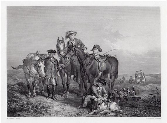 Fredrick Taylor | John Frederick Tayler 1800s Engraving A Hawking Party ...