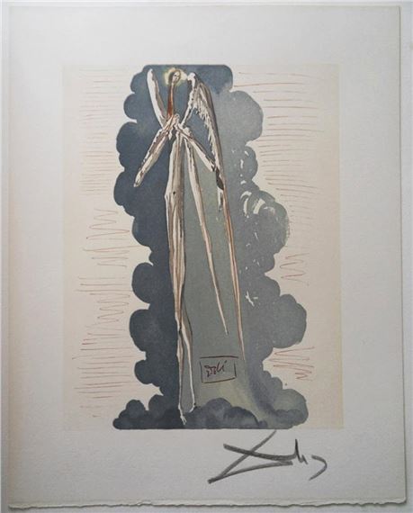 Salvador Dalí | 1960 Salvador Dali Angel Authentic Woodcut | MutualArt