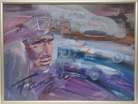 George Bartell | Original George Bartell Mercedes Fangio Painting (1992 ...