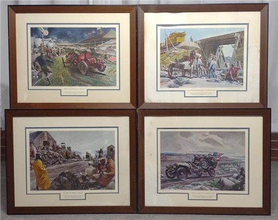 Peter Helck | 4 1946 Peter Helck Esquire Automobile Lithographs (1946 ...