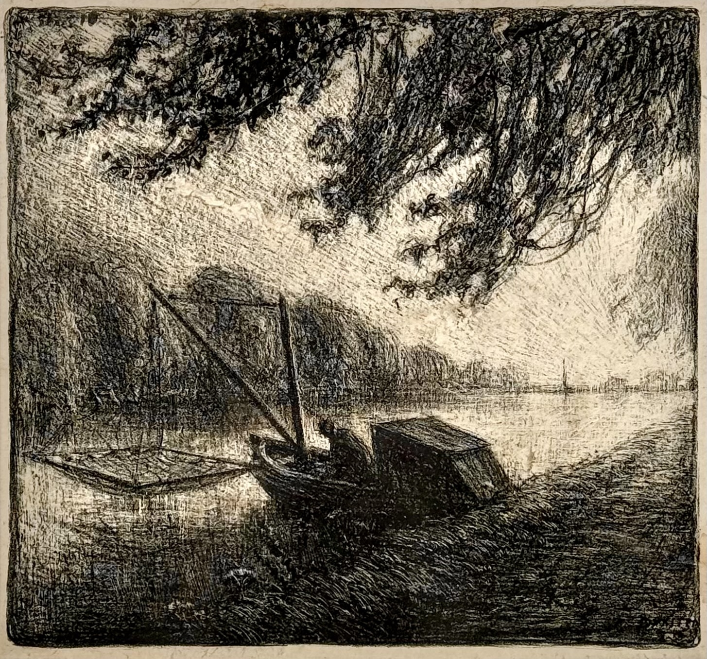Johan Dijkstra | A sunlit orchard (recto); Trees along the meadows ...