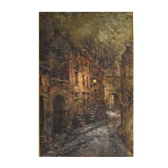 Walthère Joseph Neuhof | Oil on Canvas of an Old European Street Scene ...