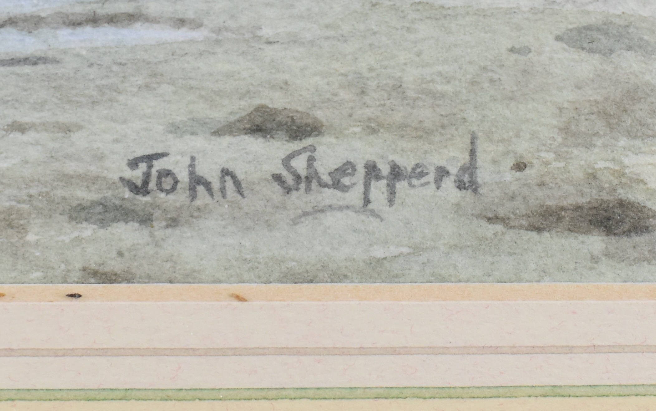 John Shepherd | John Shepperd watercolour four wading birds in a marsh ...