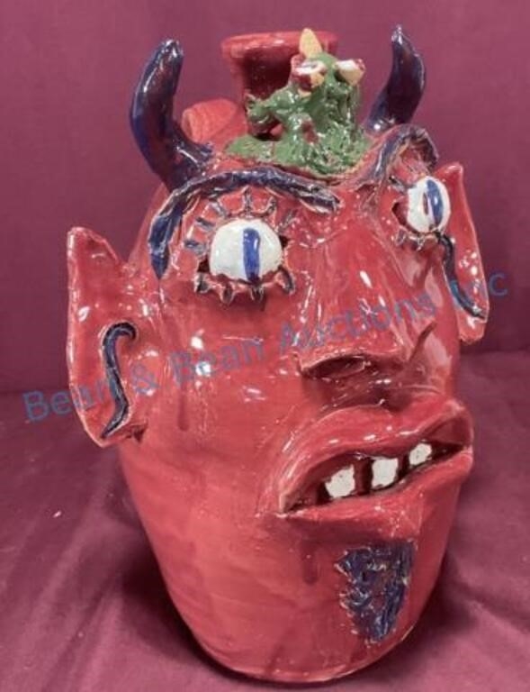 Jerry Brown | Rare Jerry Brown devil face jug | MutualArt