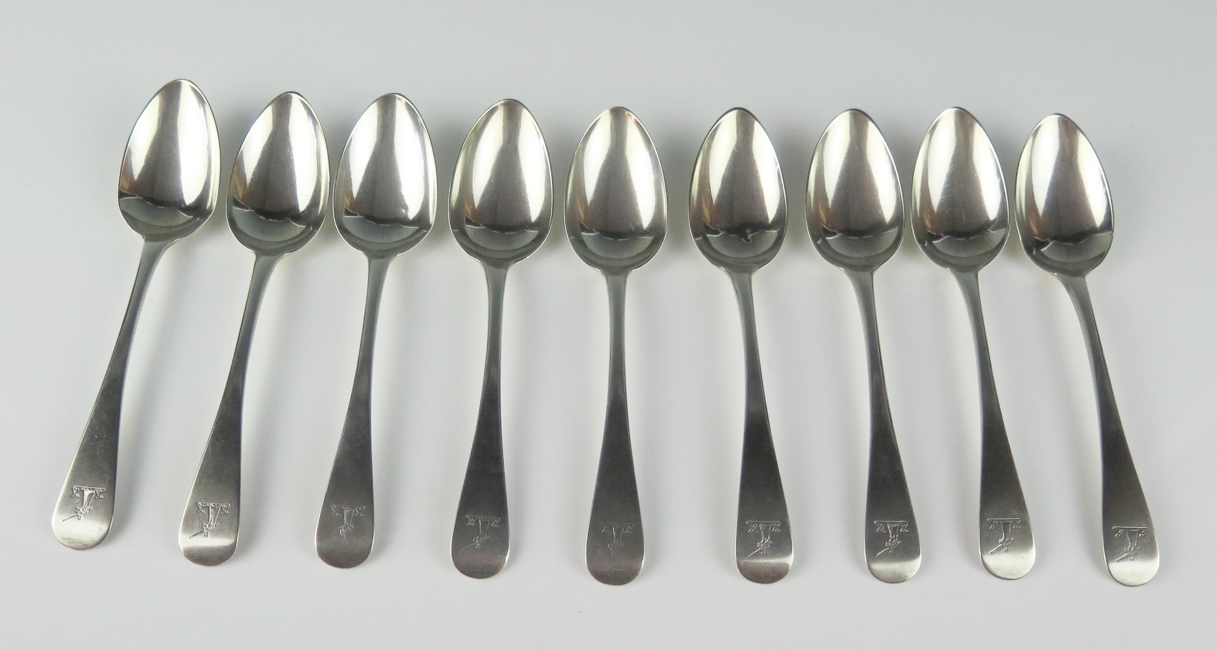 William Bateman II | A set of nine George IV silver Old English pattern ...