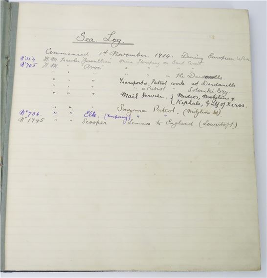 George Lee | A World War One sea log of Lieutenant George Lee RNR (1914 ...