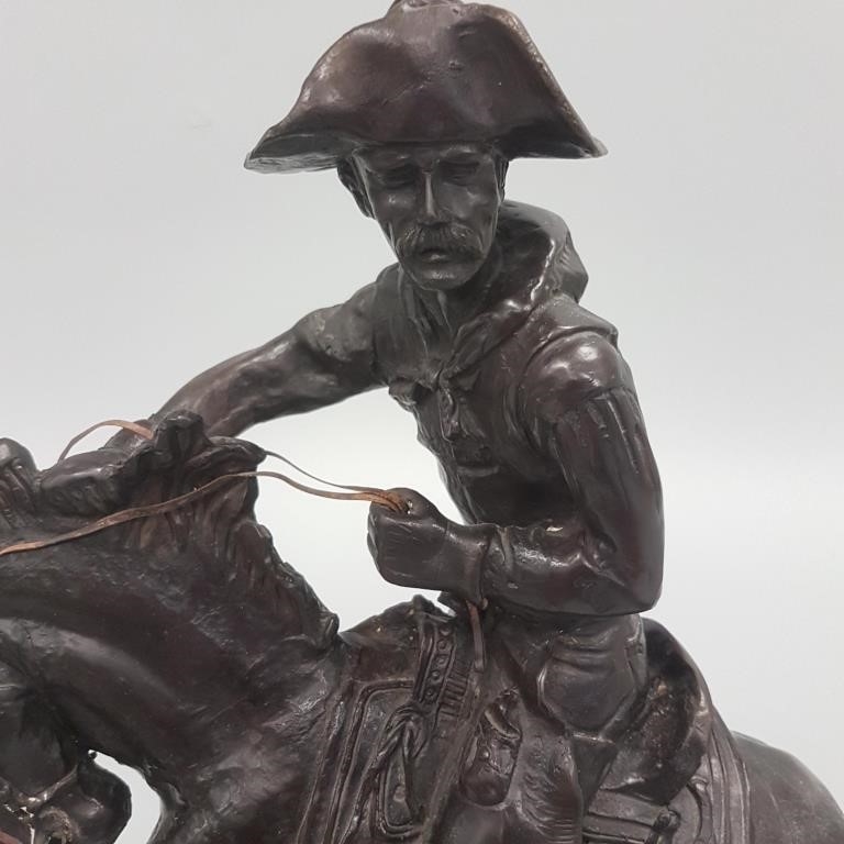 Frederic Remington | Frederick Remington bronze recast on marble base ...