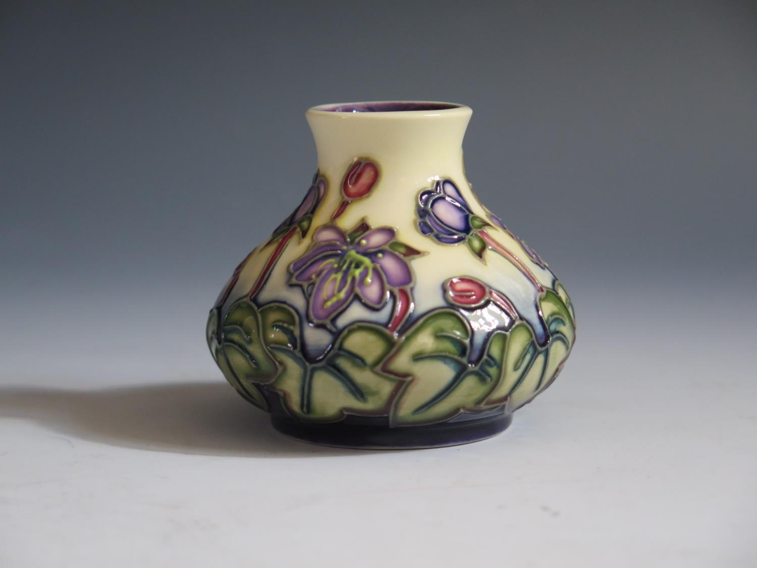 William Moorcroft | A Modern Moorcroft Floral Pattern Squat Vase ...