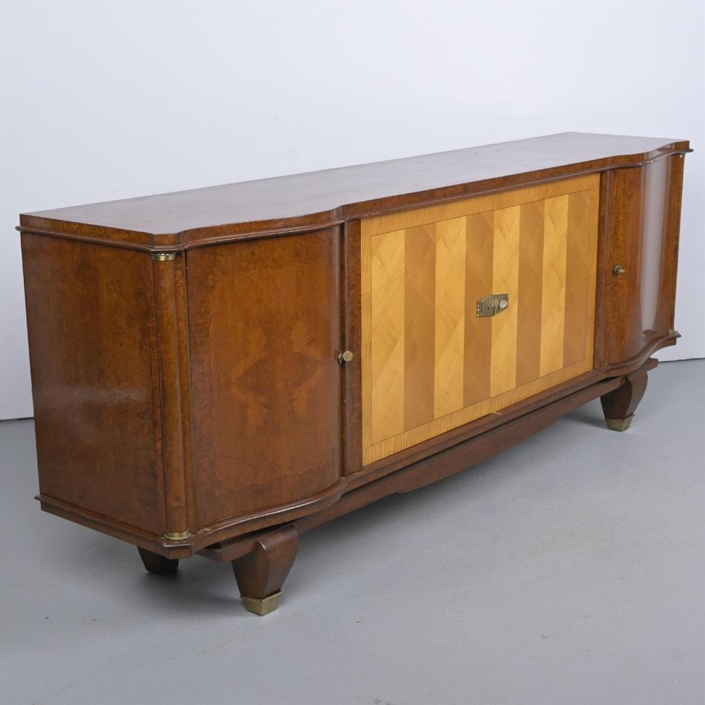 Jules Leleu | A FRENCH ART DECO BURR AMBOYNA AND FIDDLEBACK SYCAMORE ...