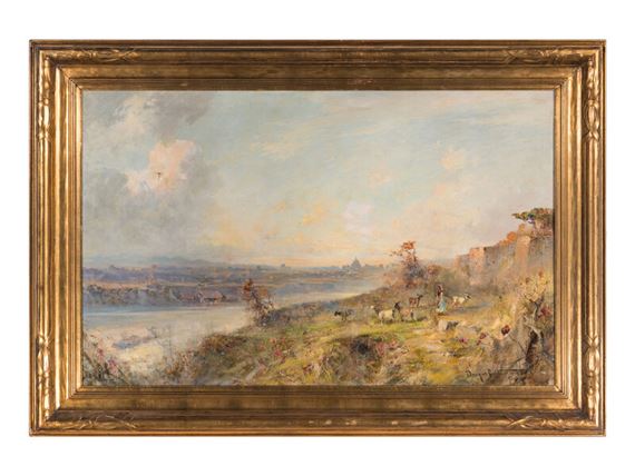 Douglas Arthur Teed | Maiden with a Goat Beside a Lake (1927) | MutualArt