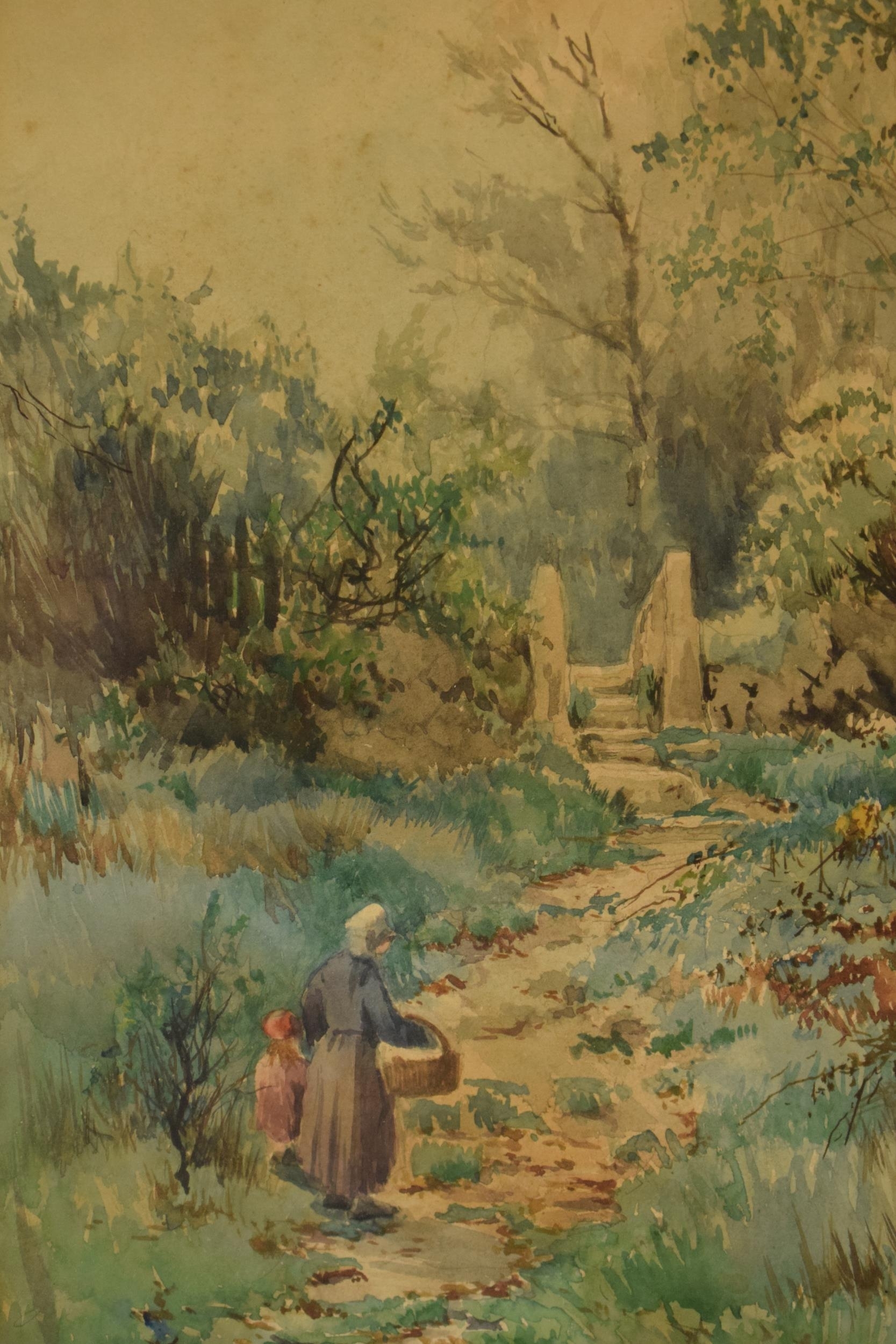 Henry Hadfield Cubley | Watercolour painting of a woman with child in a ...