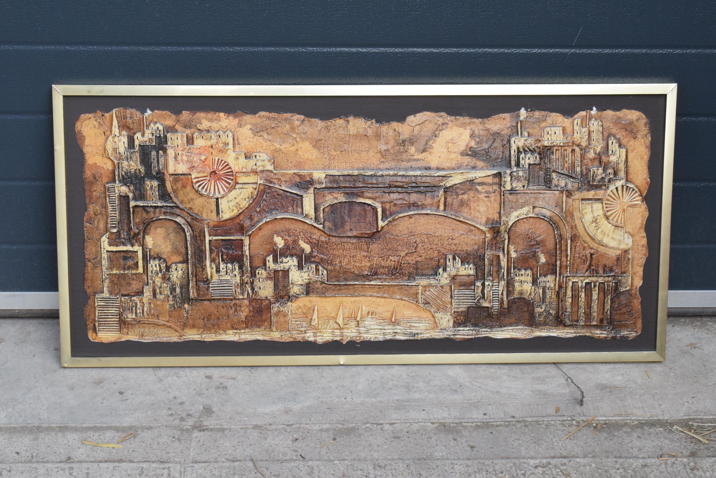 Cyril Barnes | Cyril Barnes 1970s relief mixed artwork on board with ...