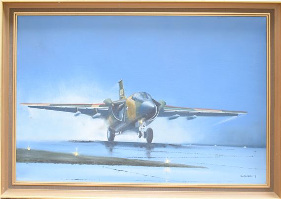 Tim Nolan | An original oil on canvas painting depicting a Harrier Jump ...