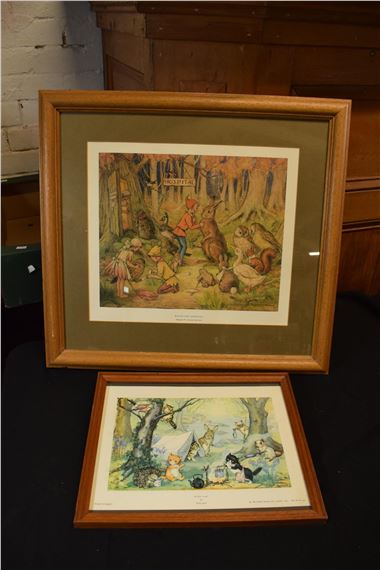 Molly Brett | Two mid century prints of Kitten | MutualArt