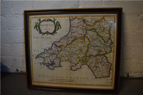 Robert Morden | An original framed Robert Morden map of South Wales ...