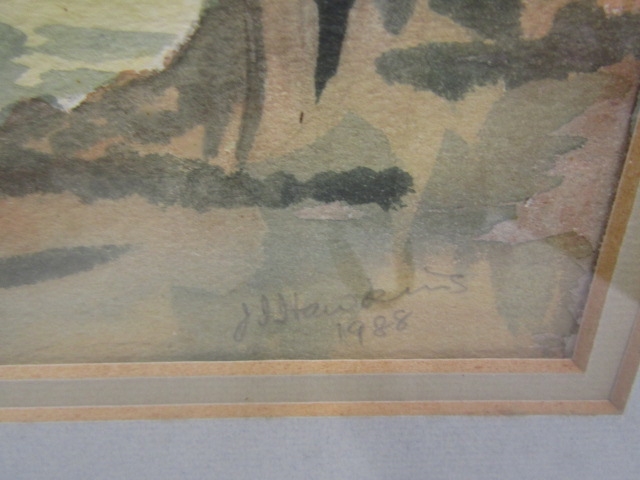 J. Hawkins | J. Hawkins watercolour 1988 landscape 44x42cm (1988 ...