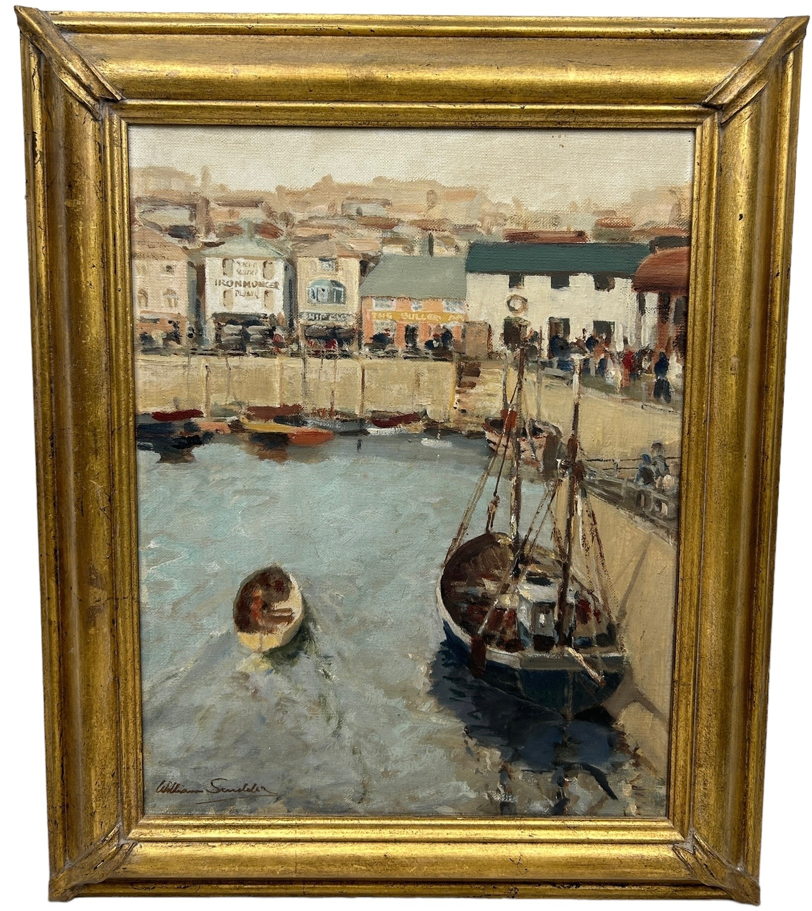 William Scudder | AN OIL PAINTING ON CANVAS DEPICTING BRIXHAM HARBOUR ...