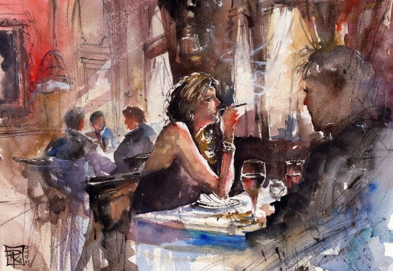 Radoslaw Kuzminski | Eliza in the cafe (2023) | MutualArt