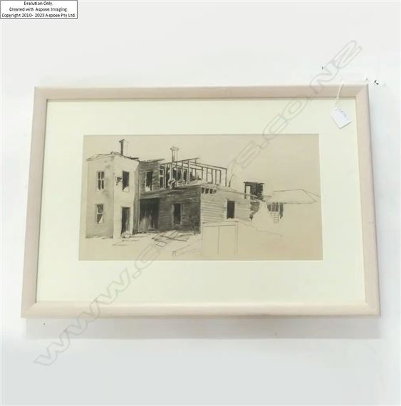 John Weeks | JOHN WEEKS DEMOLITION SCENE PEN AND WASH 220mm x 410mm. Ex ...