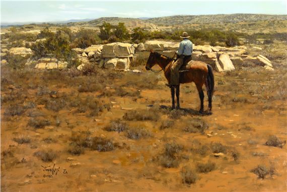 Jimmy Don Cox | Jimmy Don Cox (1951- ), Listening for the Herd, 1985 ...