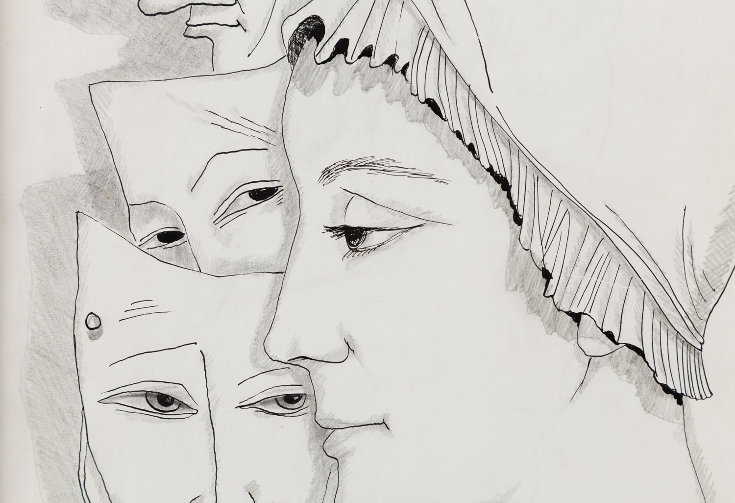 Mara Rucki | Portrait with masks (1930) | MutualArt