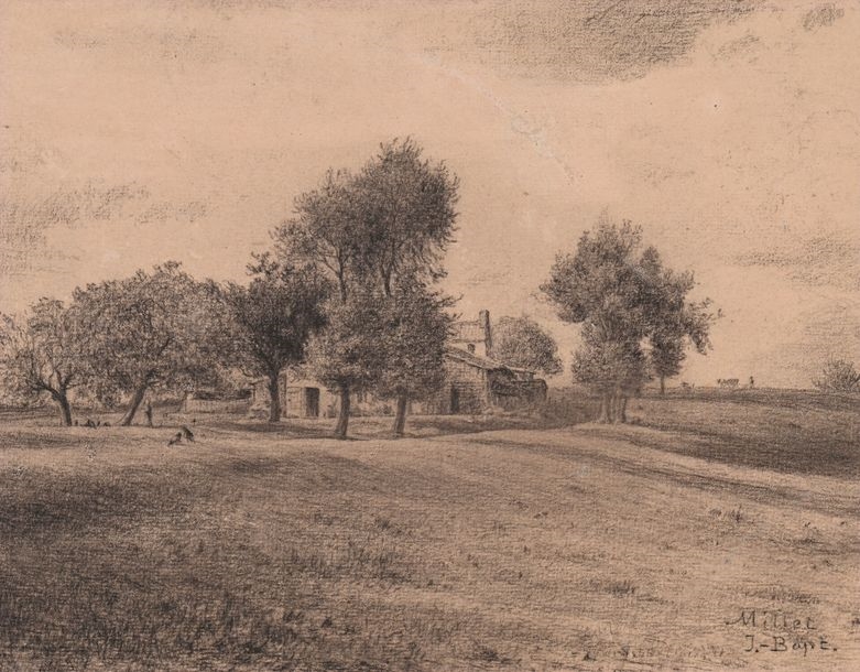 Jean-Baptiste Millet | Landscape with two trees (1830) | MutualArt