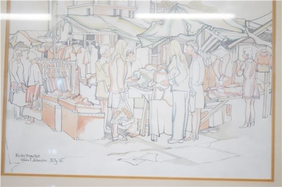 Colin Johnson | Colin T Johnson watercolour Eccles market July 197 ...