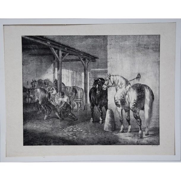 Jean Louis André Théodore Géricault | . Blacksmith's Shed (1823) (1823 ...