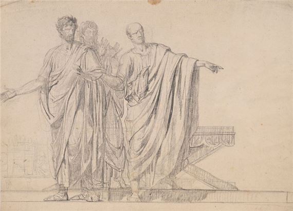 Neo-Classical School, 19th Century | Three figures of a Roman consul ...