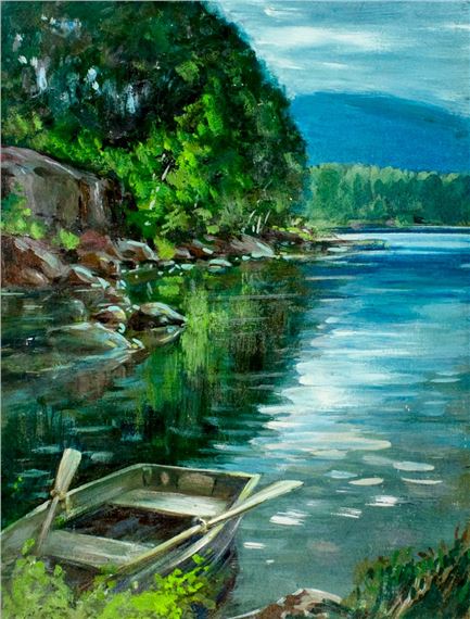Mccabe | River Landscape with Boat | MutualArt